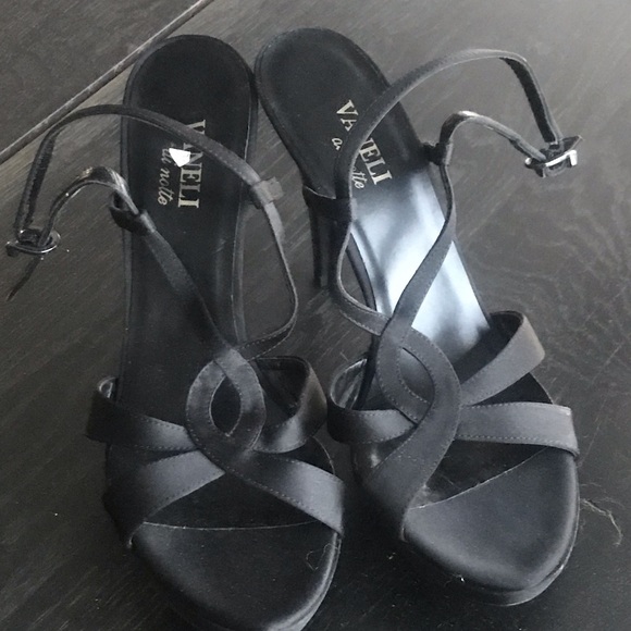 Shoes | Brand New Italian Cocktail Black Satin Shoes | Poshmark